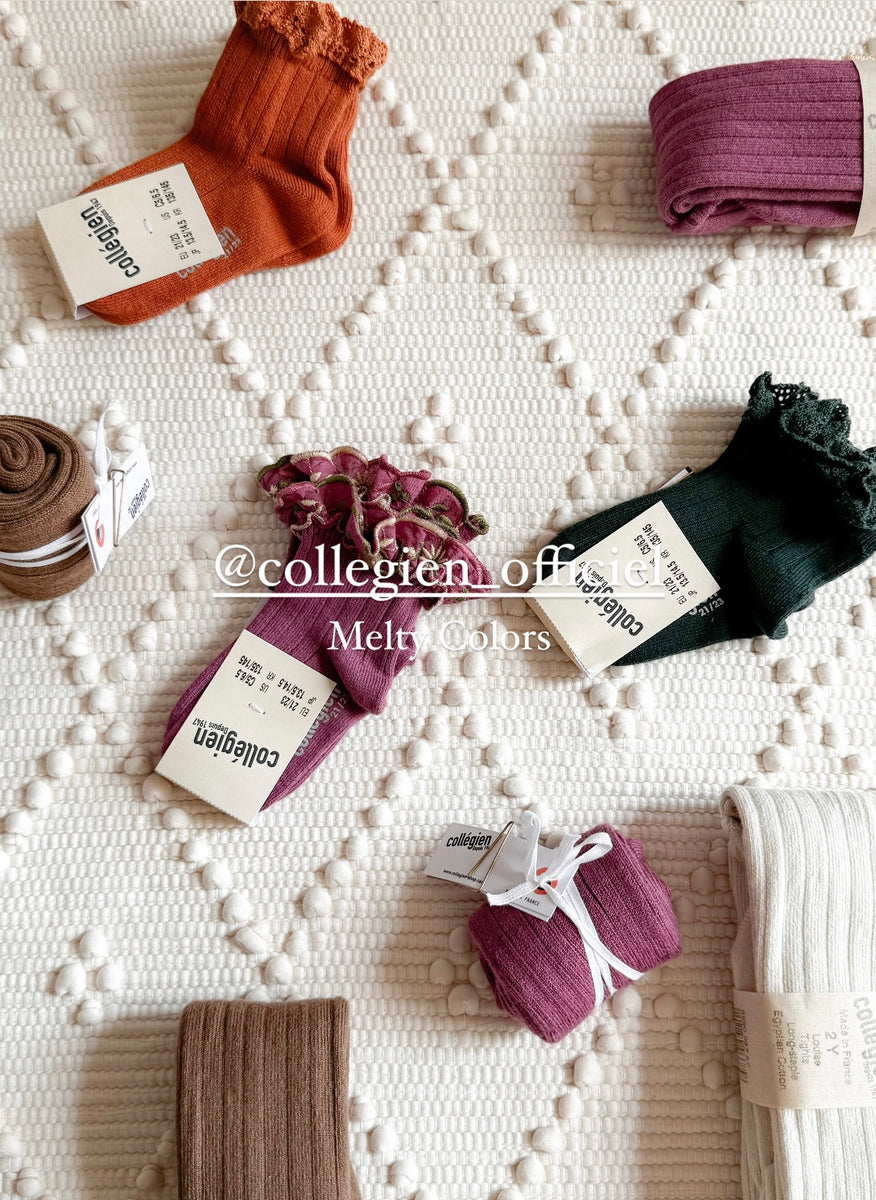 Collégien (コレジアン) / Louise - Ribbed Tights - Biscuit – Melty Colors